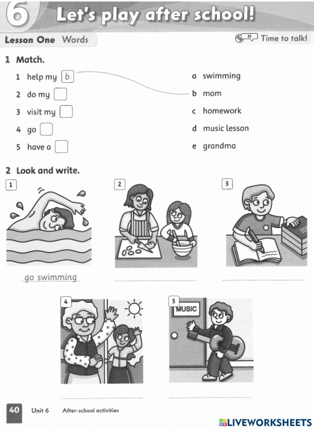 Homework Unit 6 p.40 worksheet | Live Worksheets