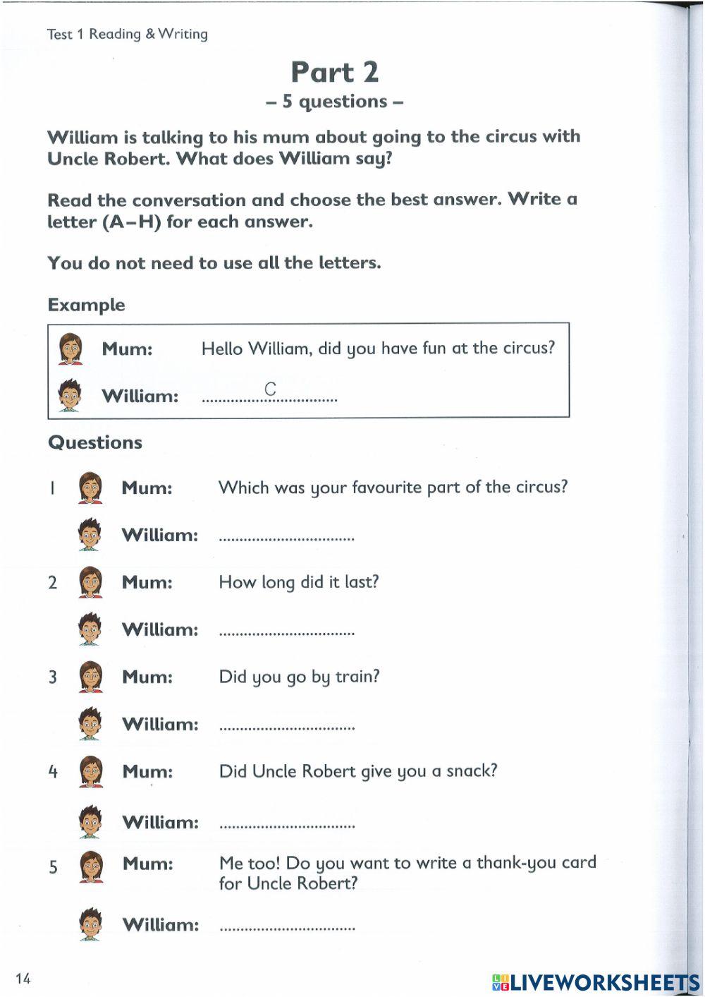 6749818 | Flyers - Three practice Test 1 - reading 1