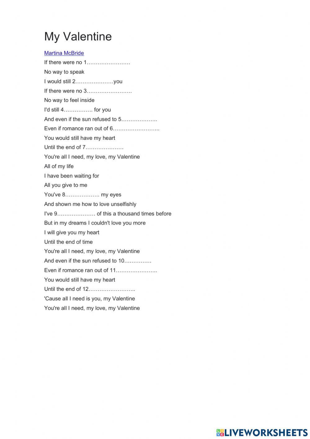 1544646 | My Valentine lyrics | phuongnq268