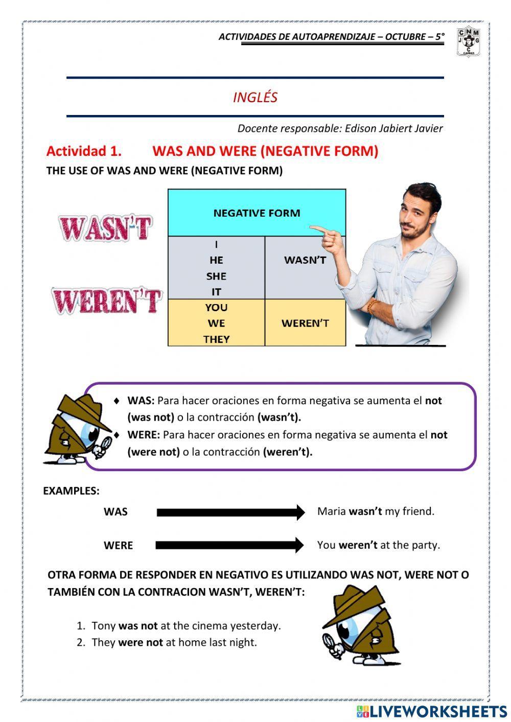 Was and were (n… | Free Interactive Worksheets | 1545835