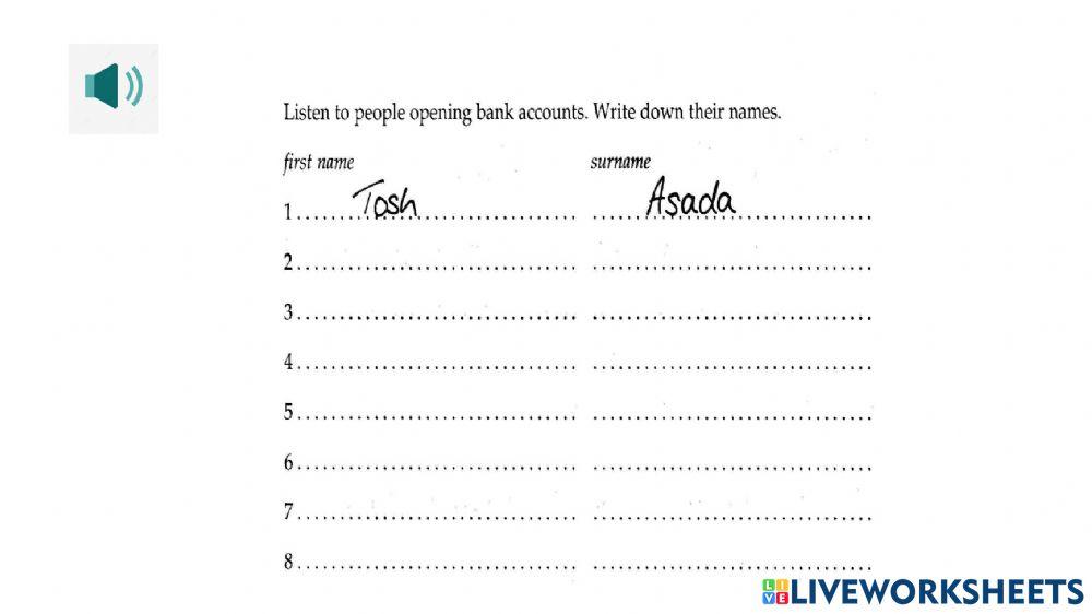 Listening exercise activity for beginner | Live Worksheets