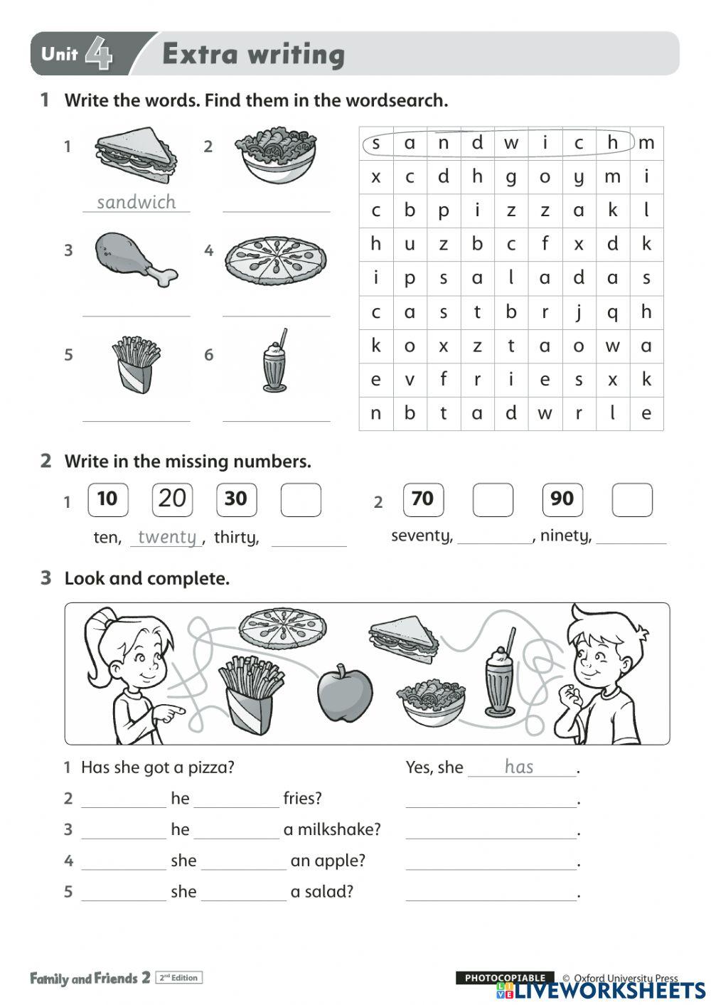 res extra writing 4 online exercise for | Live Worksheets