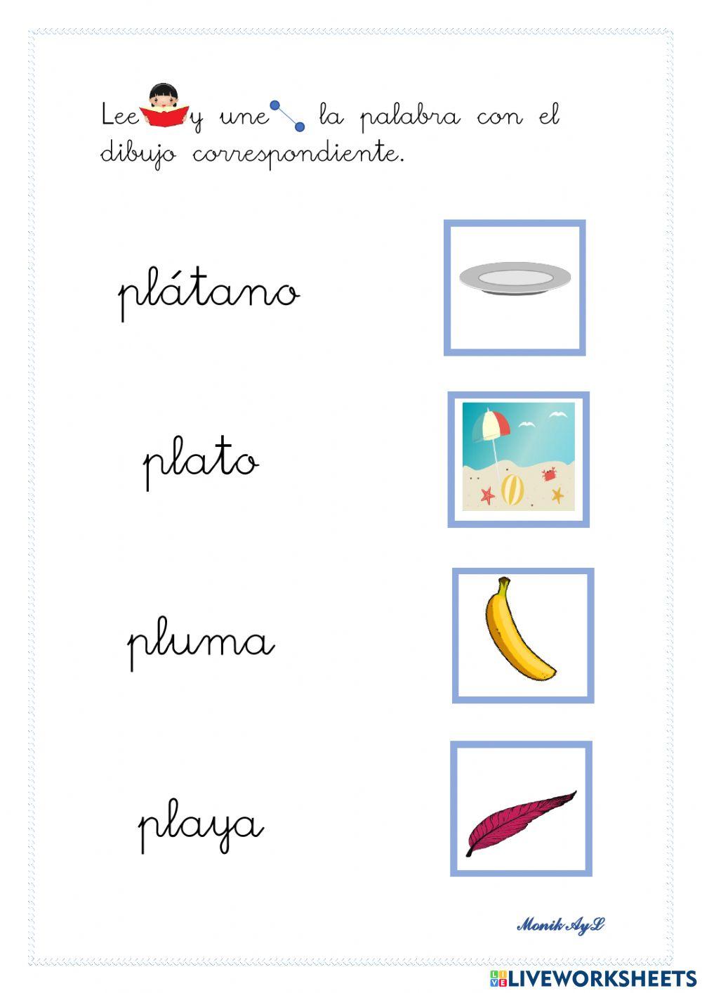 Lectura trabadas pl 1 worksheet | Live Worksheets