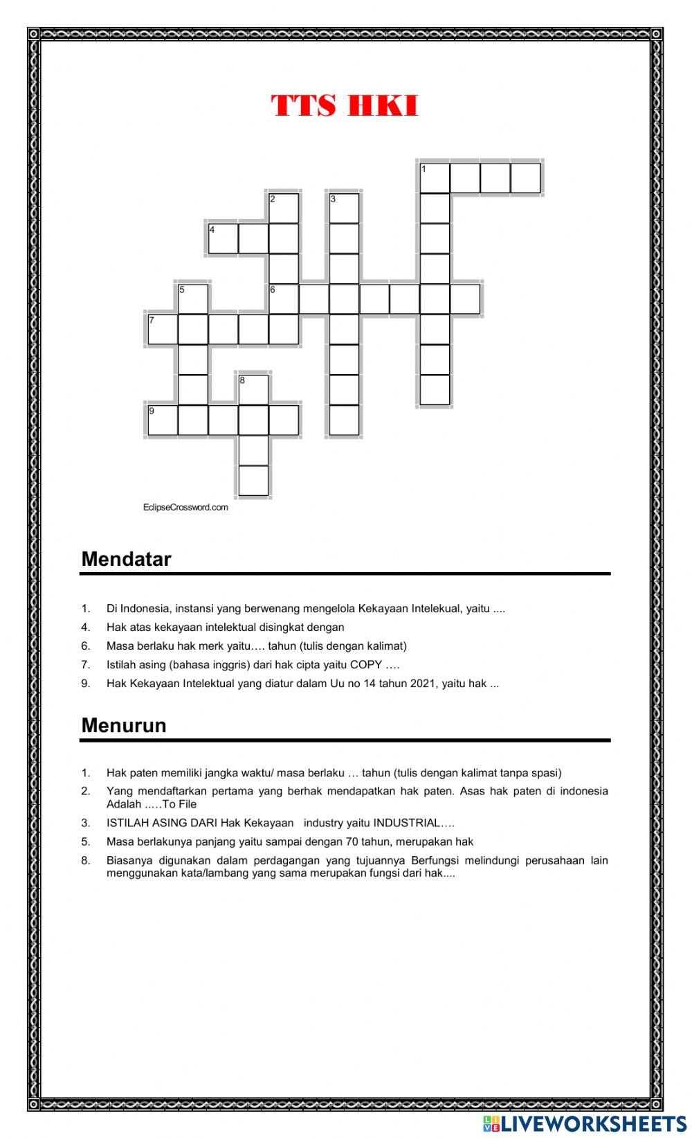 Tts hki worksheet | Live Worksheets