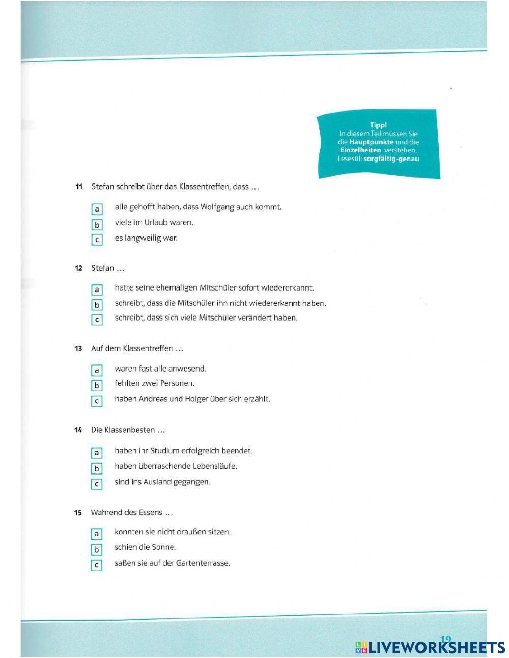 Test A2 Goethe | Free Interactive Worksheets | 1473242