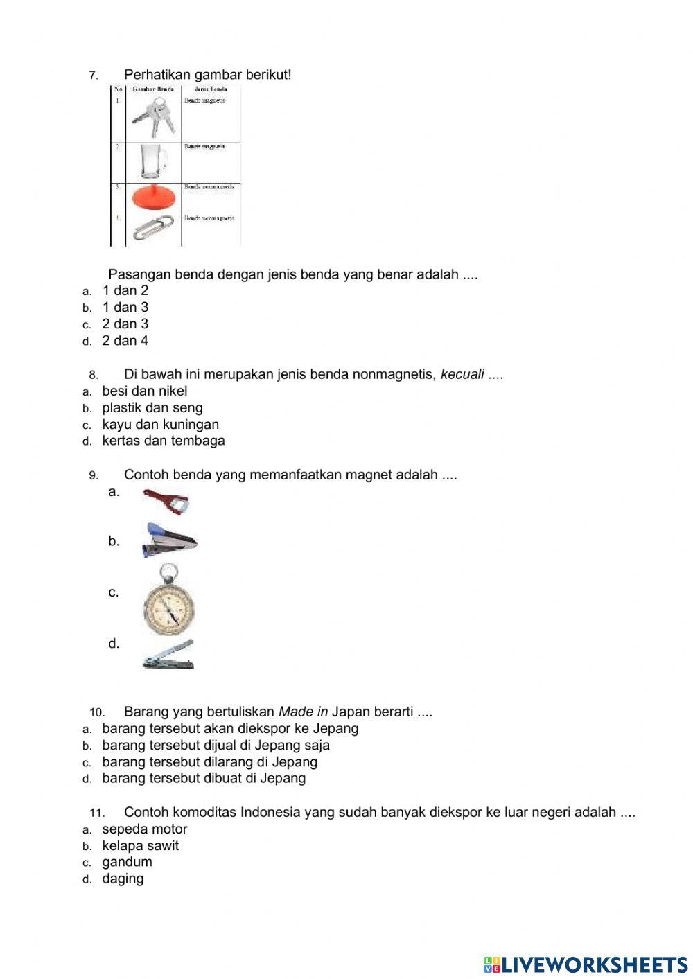 Kelas 6 tema 5 subtema 2 interactive worksheet | Live Worksheets