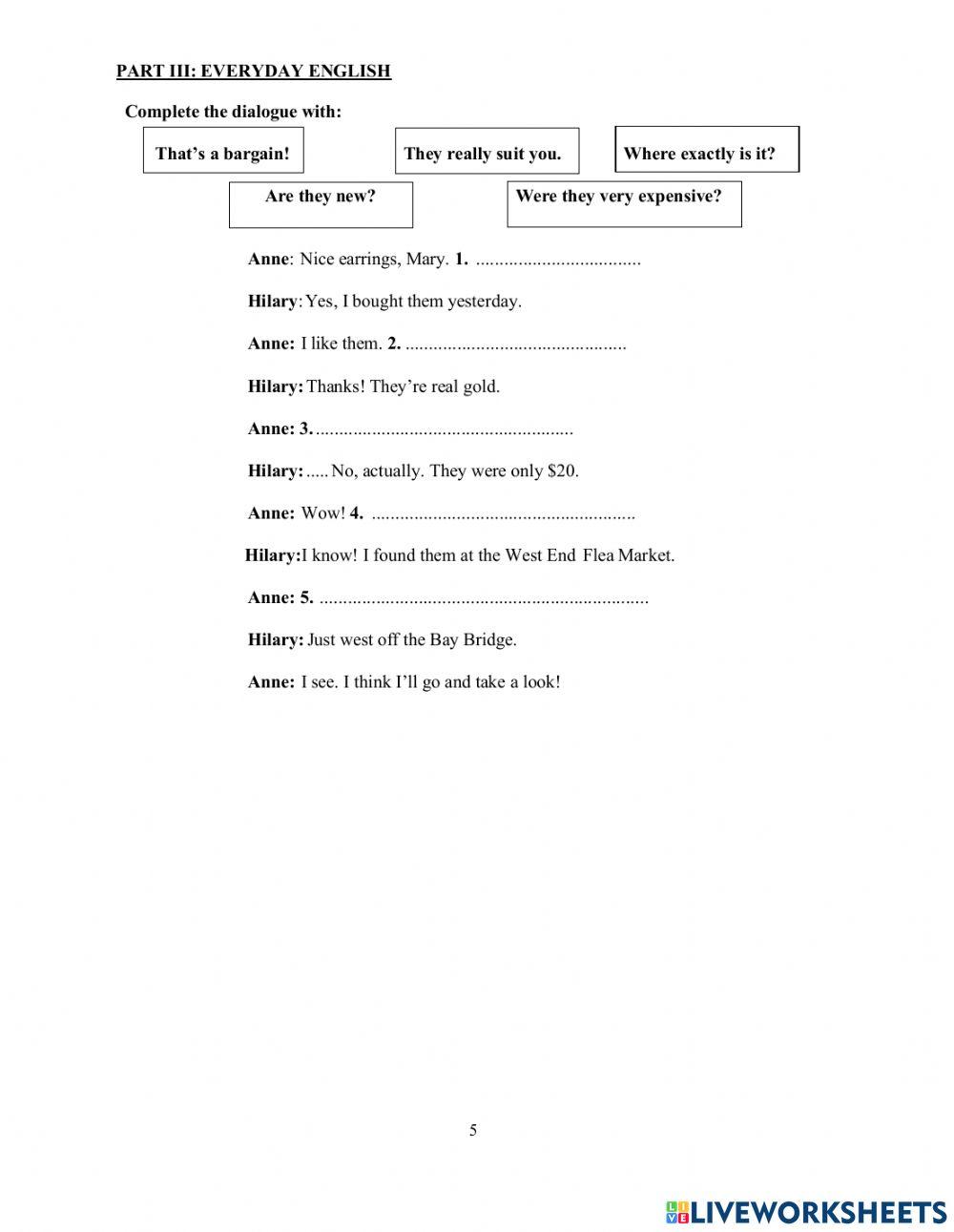DS - Access 4 - Test 2 Reading worksheet | Live Worksheets