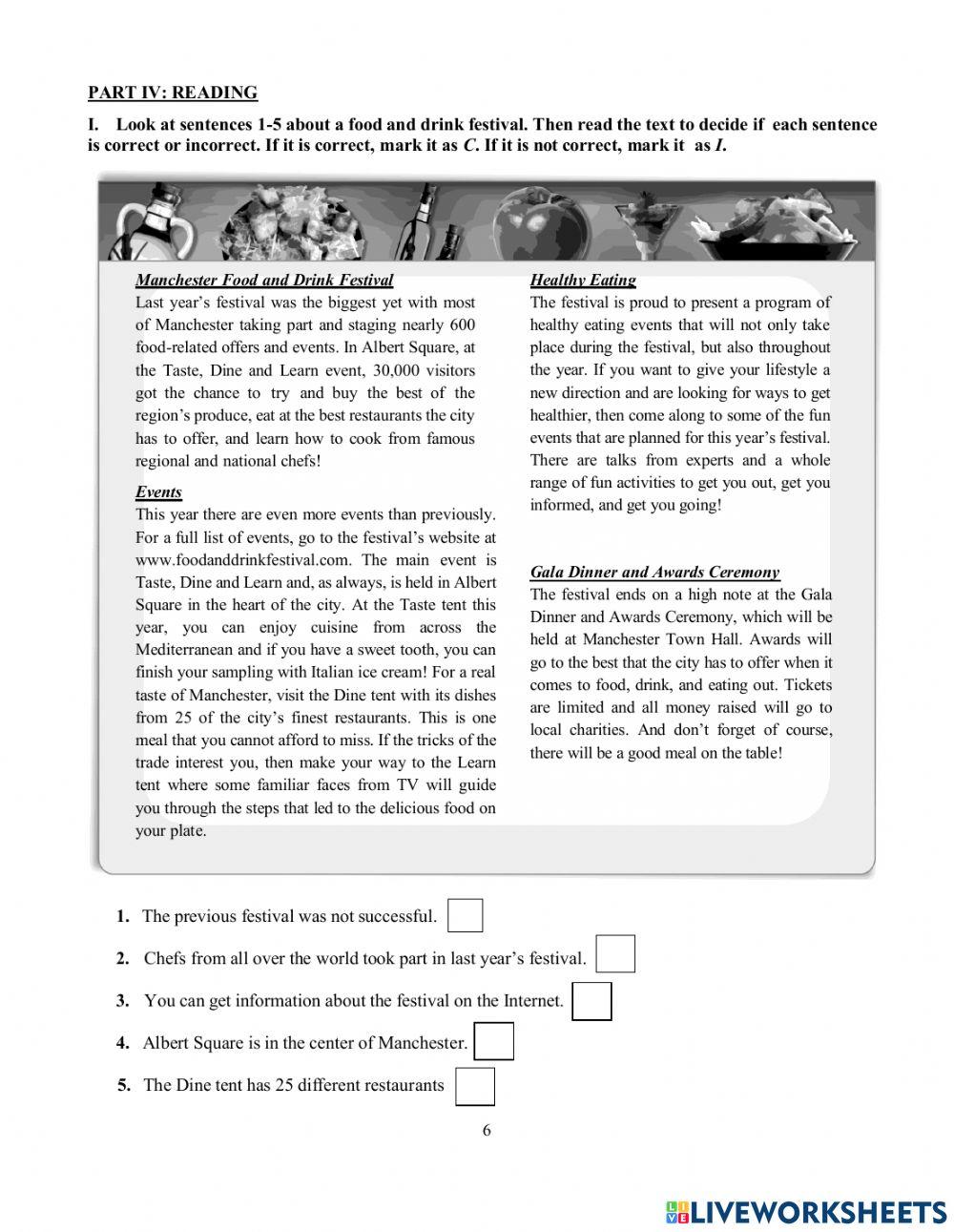DS - Access 4 - Test 2 Reading worksheet | Live Worksheets
