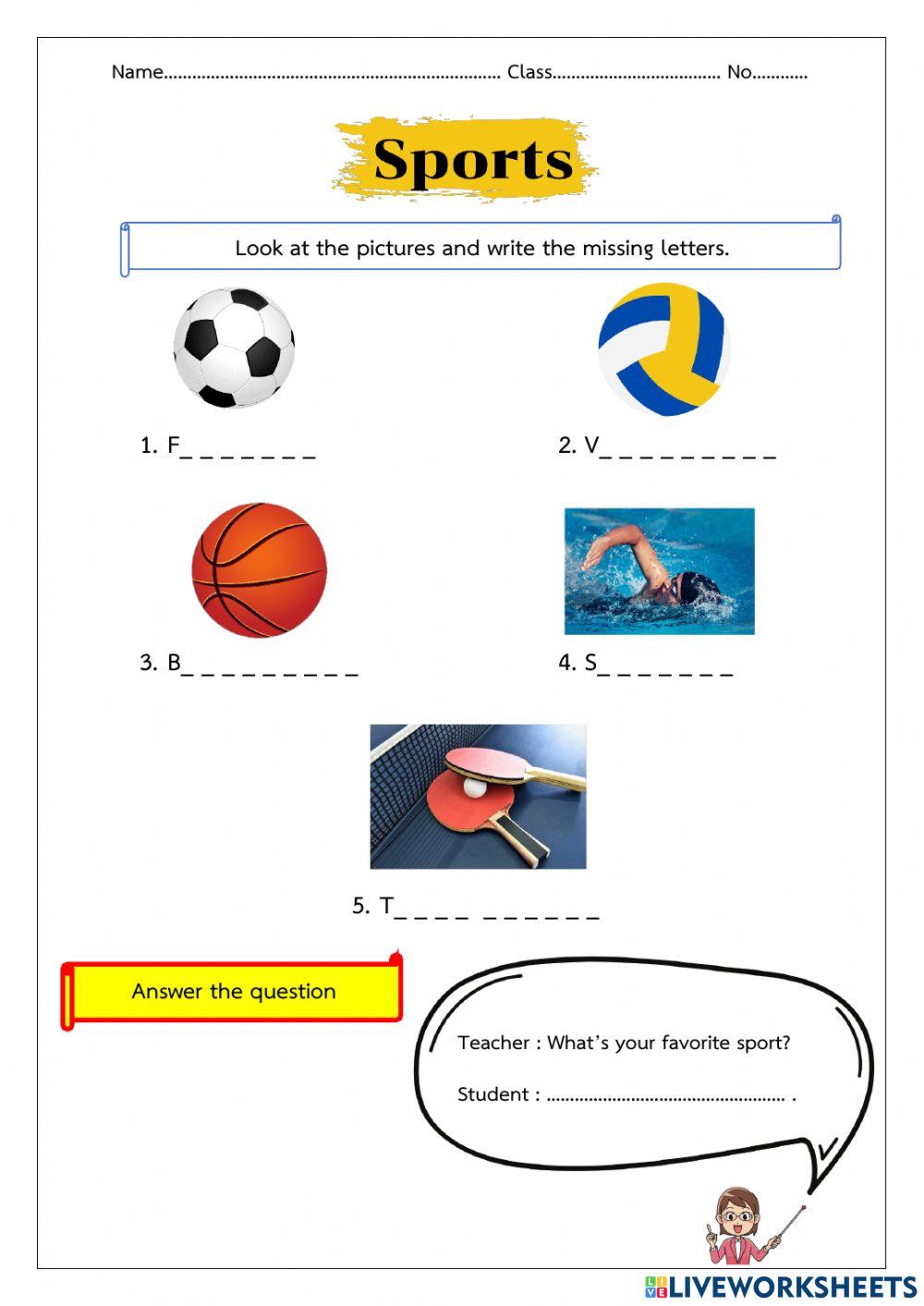 Sports online exercise for | Live Worksheets
