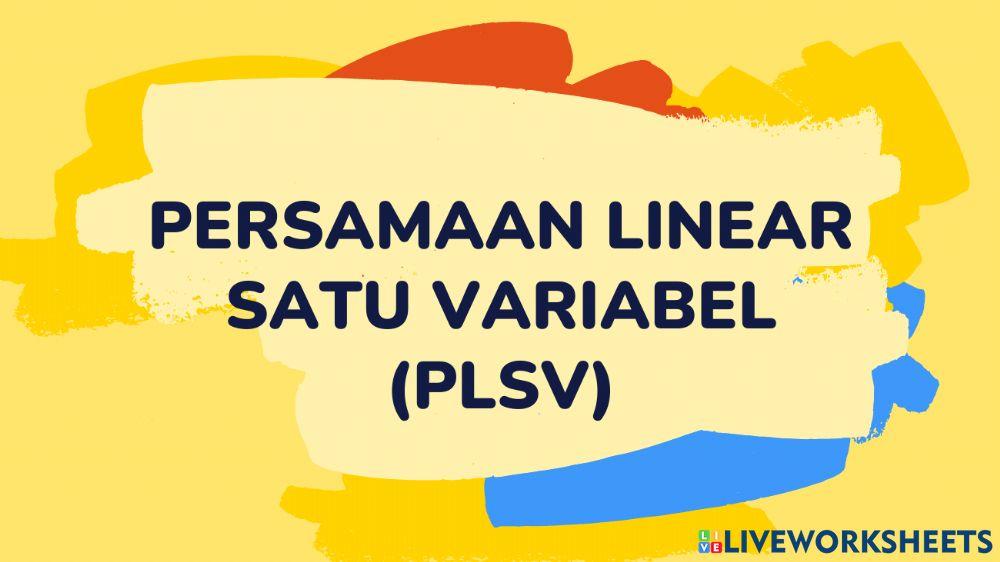 PLSV Part 1 worksheet | Live Worksheets