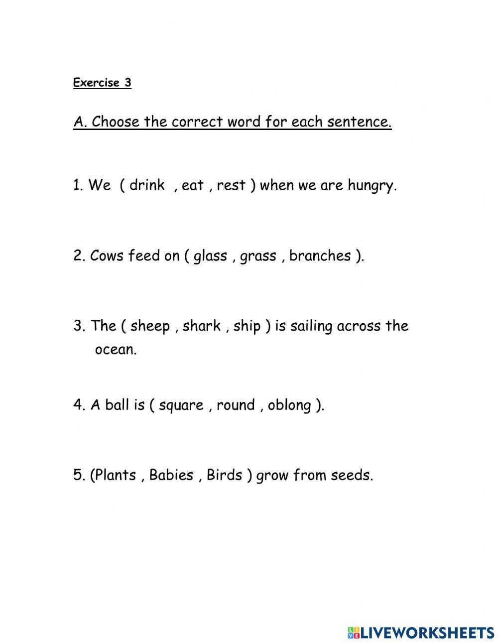 Vocabulary Exercise 1 0237 | Shubie | Live Worksheets