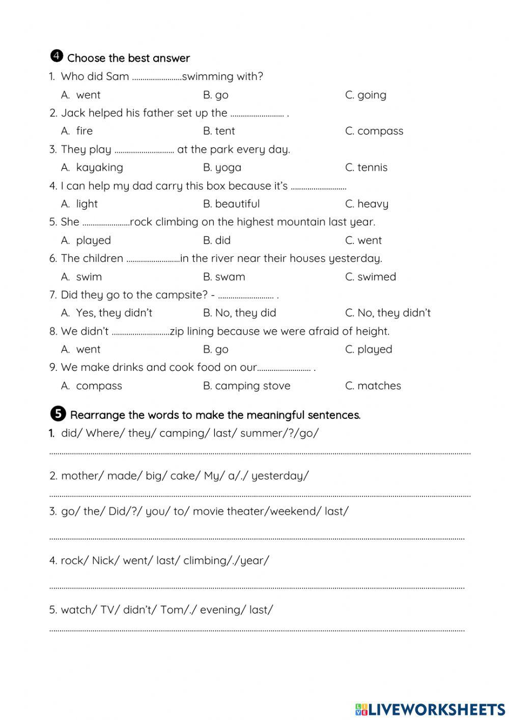 G3-Unit3-Review worksheet | Live Worksheets