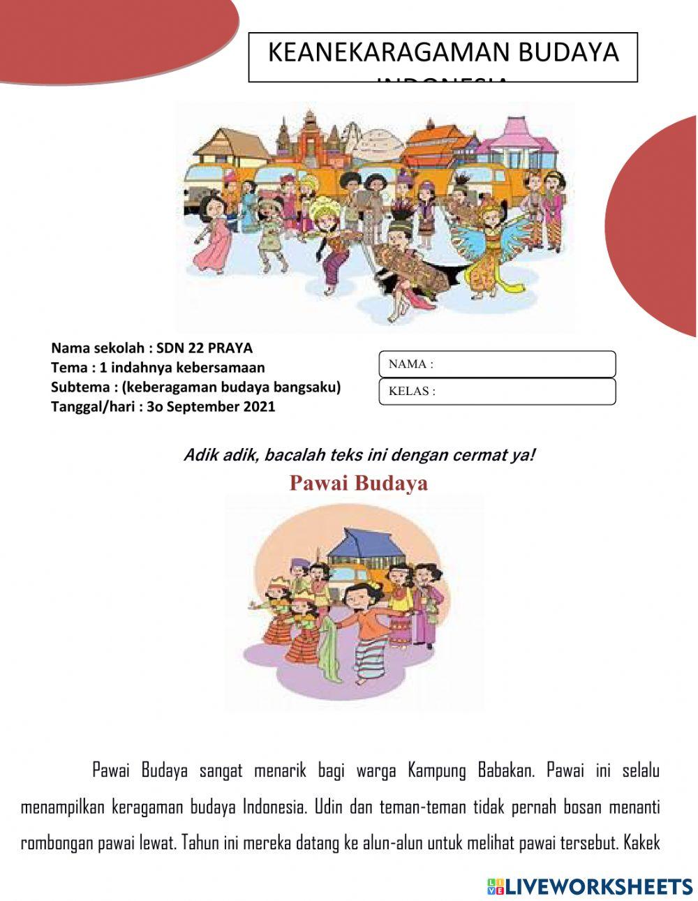 Keberagaman Budaya Bangsaku Interactive Activity Rise