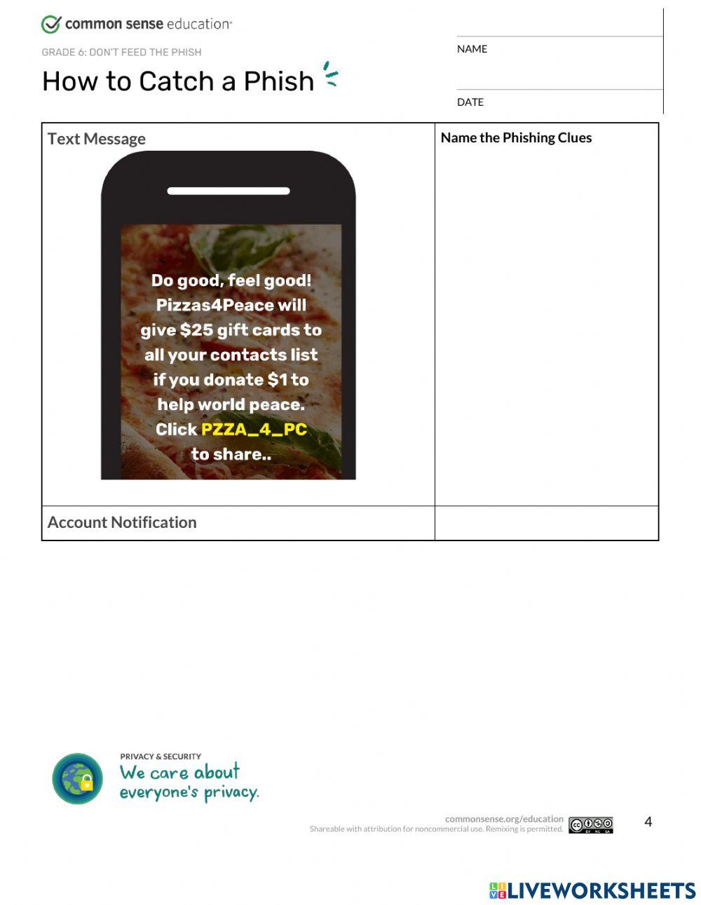 Dont feed the phish | monya25 | Live Worksheets