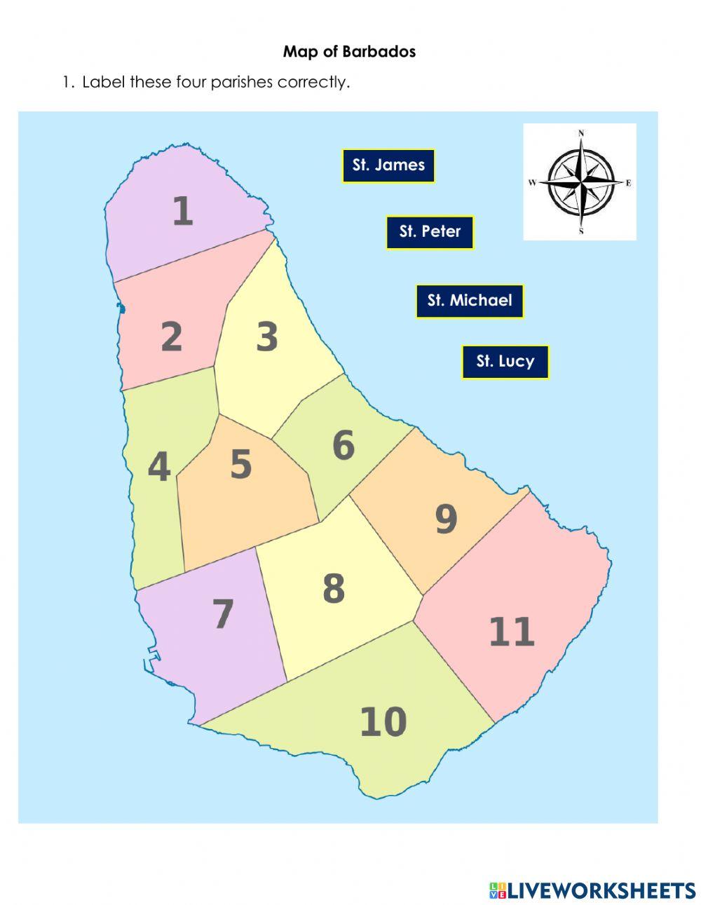 Map of Barbados- Learn the Parishes 1 6733006 | nikkidan