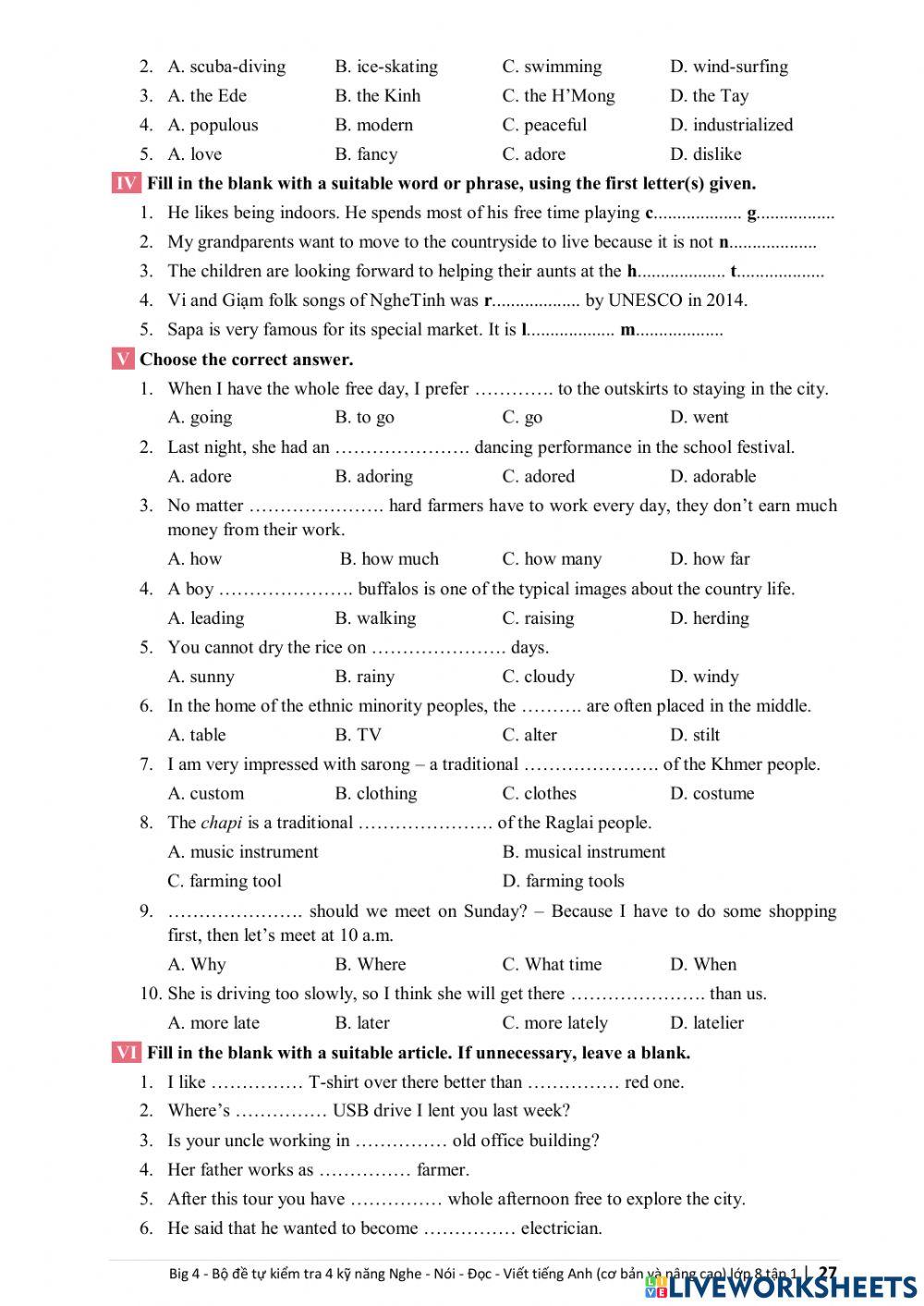 Mid term G8 worksheet | Live Worksheets