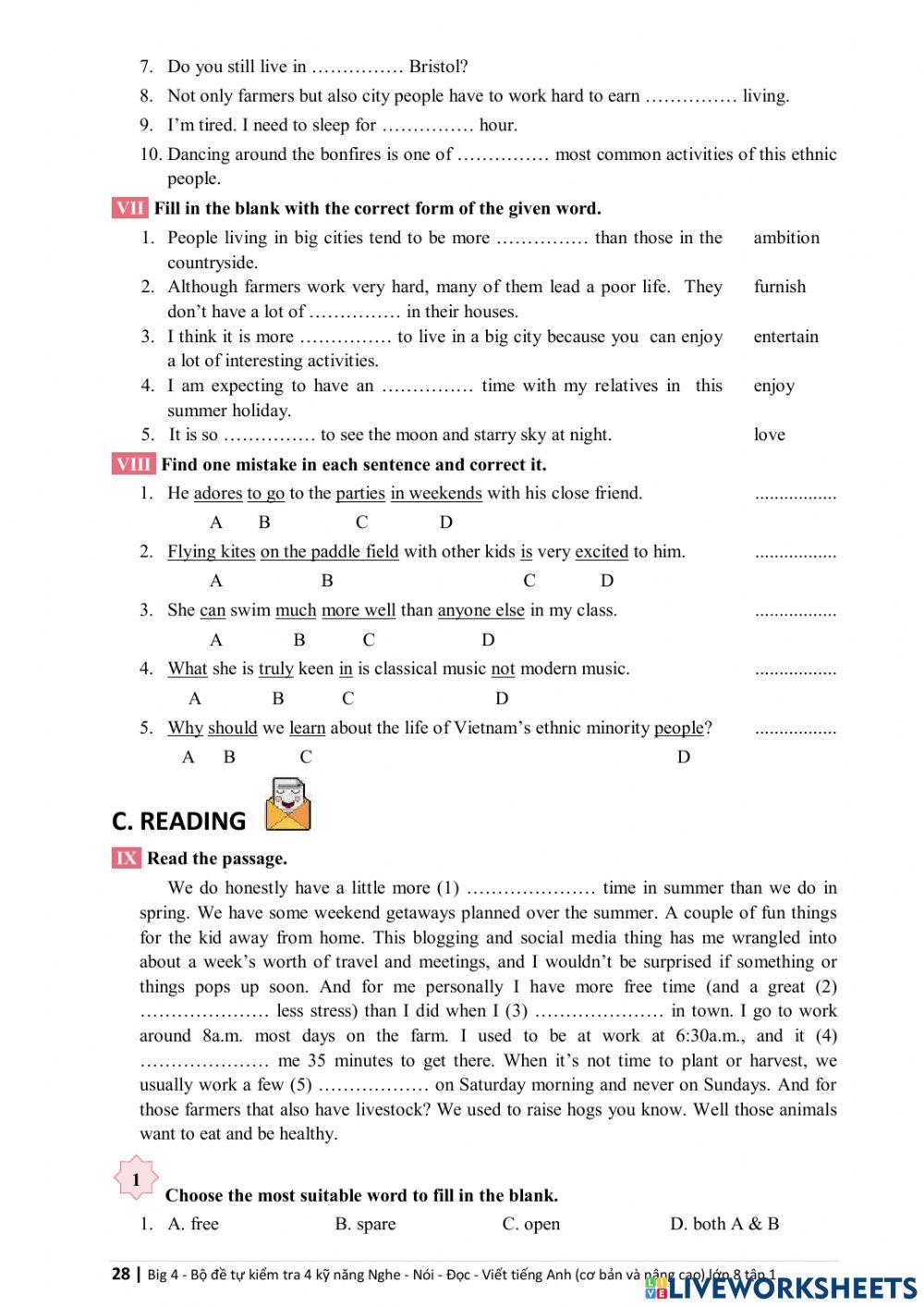 Mid term G8 worksheet | Live Worksheets