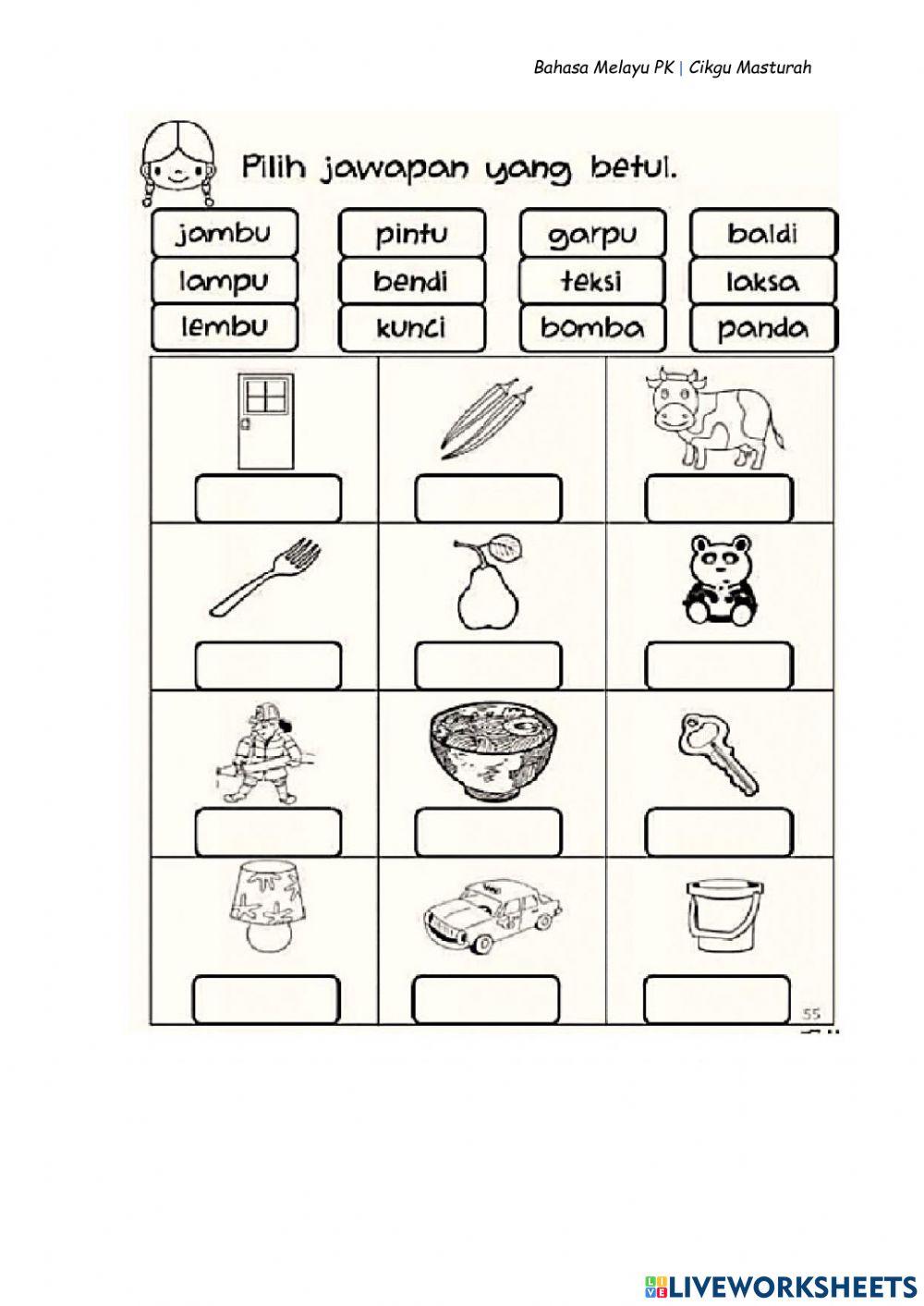 Bahasa Melayu Pendidikan Khas activity | Live Worksheets