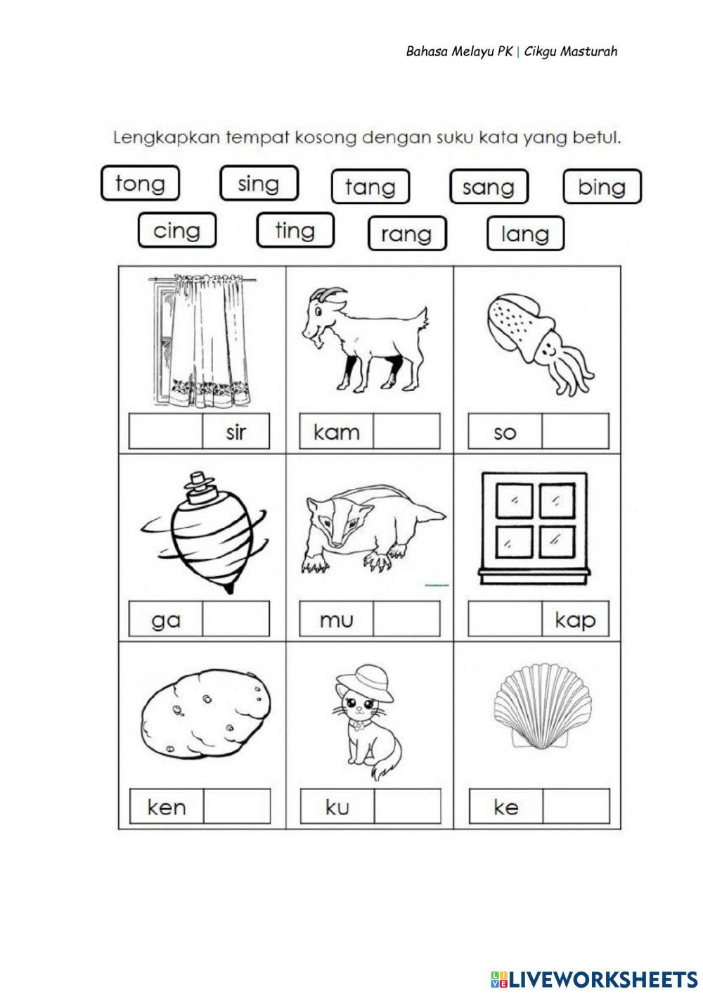 Bahasa Melayu Pendidikan Khas activity | Live Worksheets