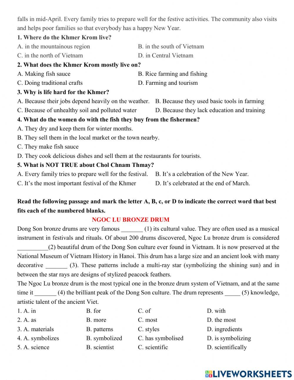 Grade 8- Mid Term Revision (cont) worksheet | Live Worksheets