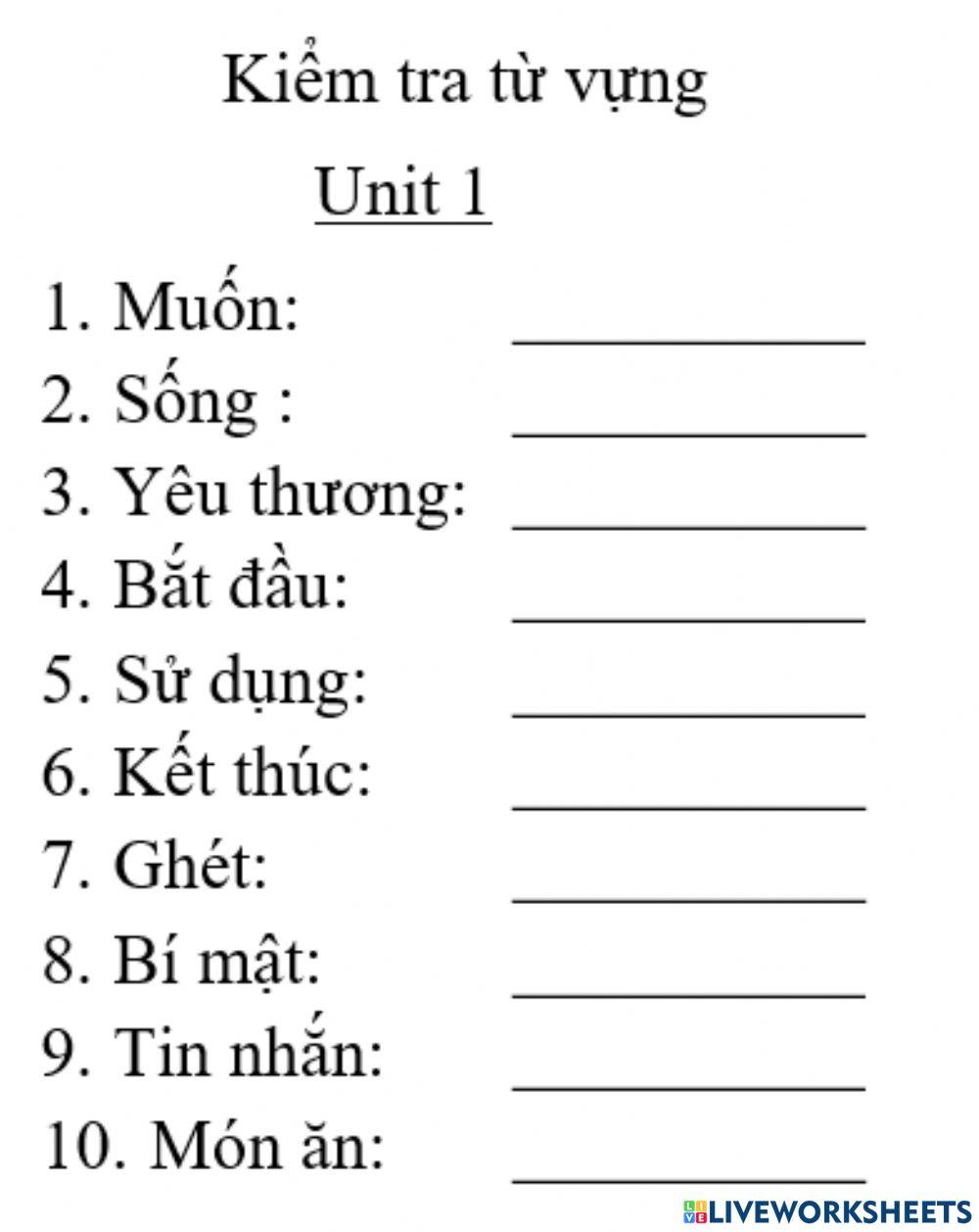 1546920 | Words Unit 1-1 | Nguyen Thi Thanh