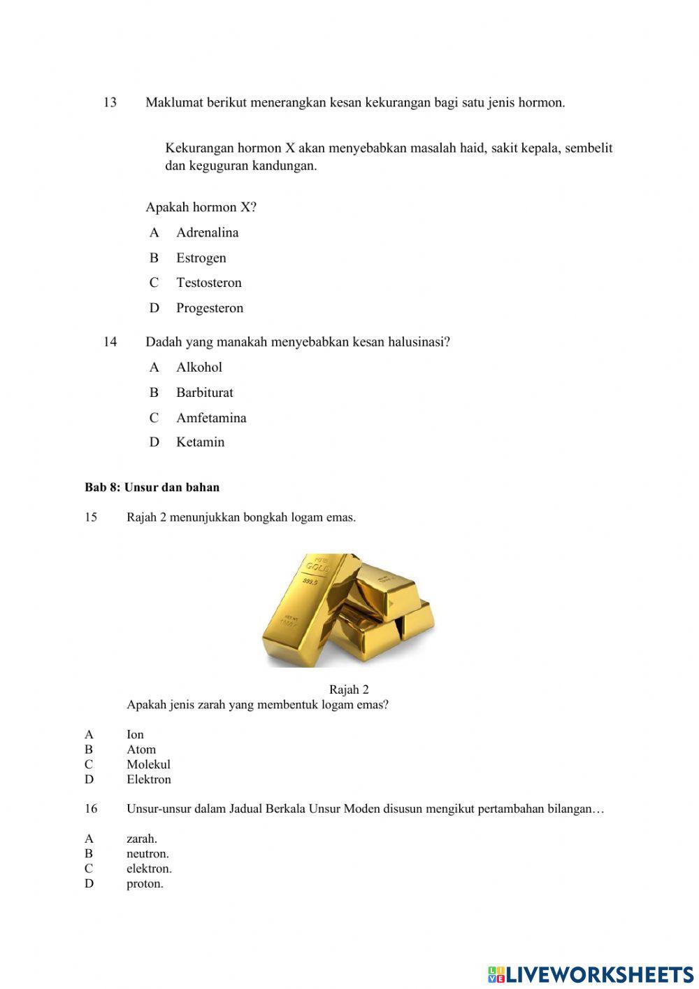 SOALAN OBJEKTIF… | Free Interactive Worksheets | 5212998