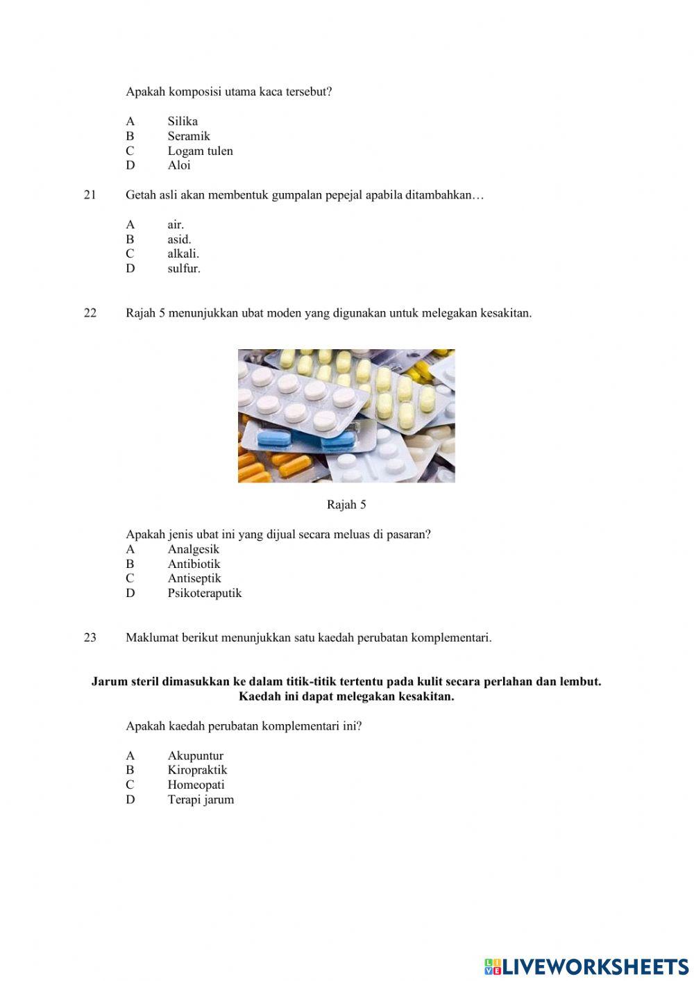 SOALAN OBJEKTIF… | Free Interactive Worksheets | 5212998
