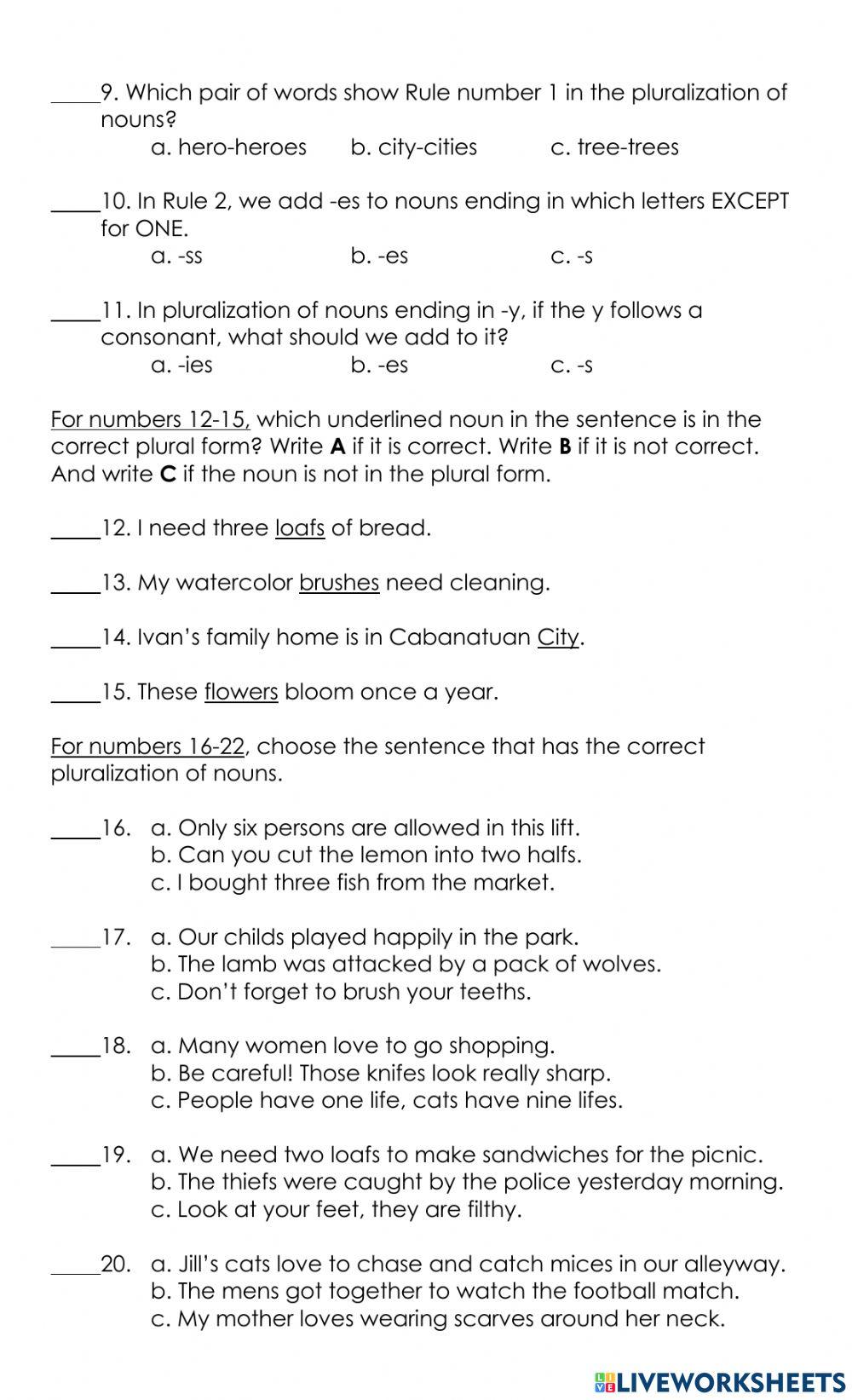 1ST QTR 2021-2022 - LANGUAGE 2 online exercise for | Live Worksheets