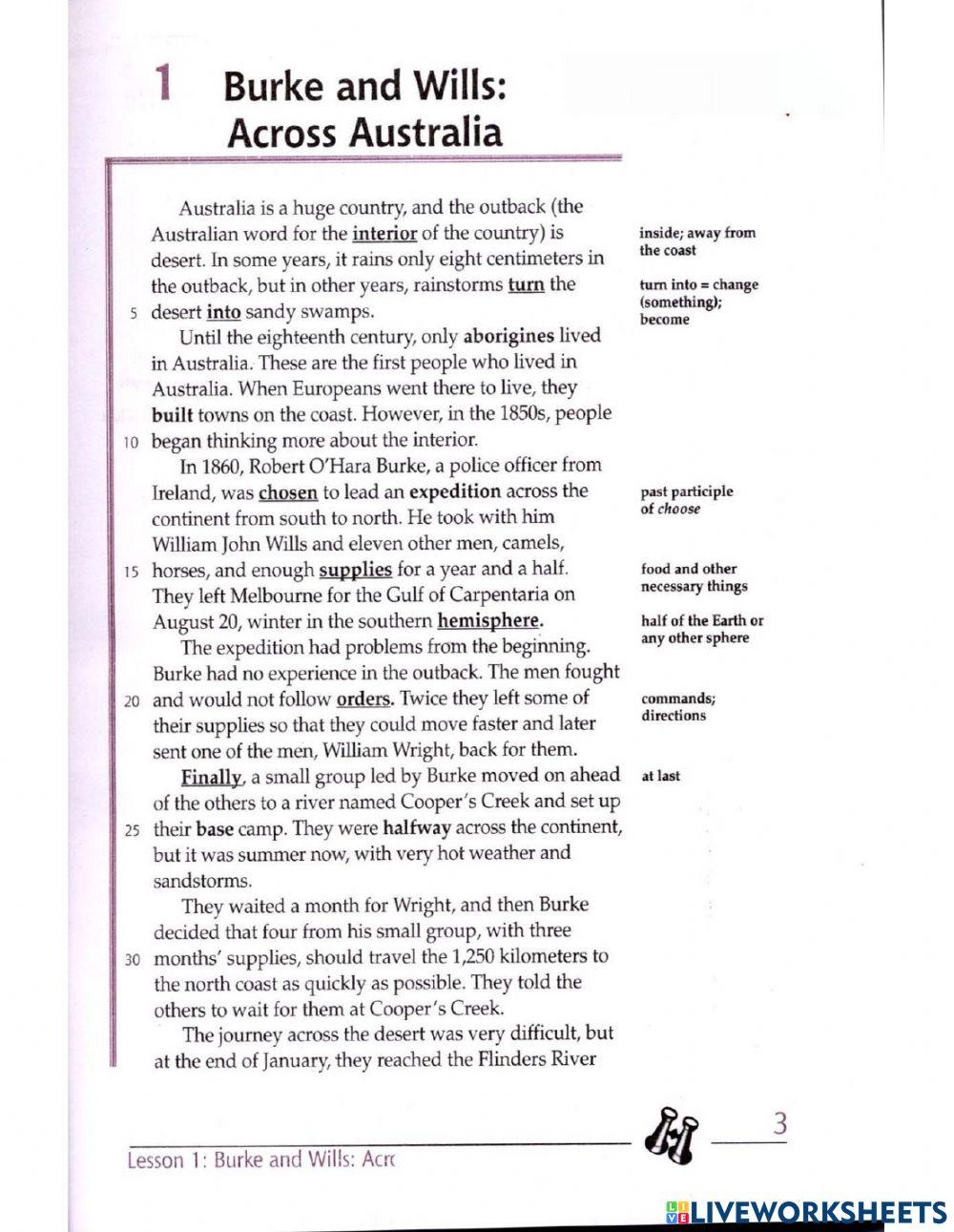 explorers online exercise for | Live Worksheets