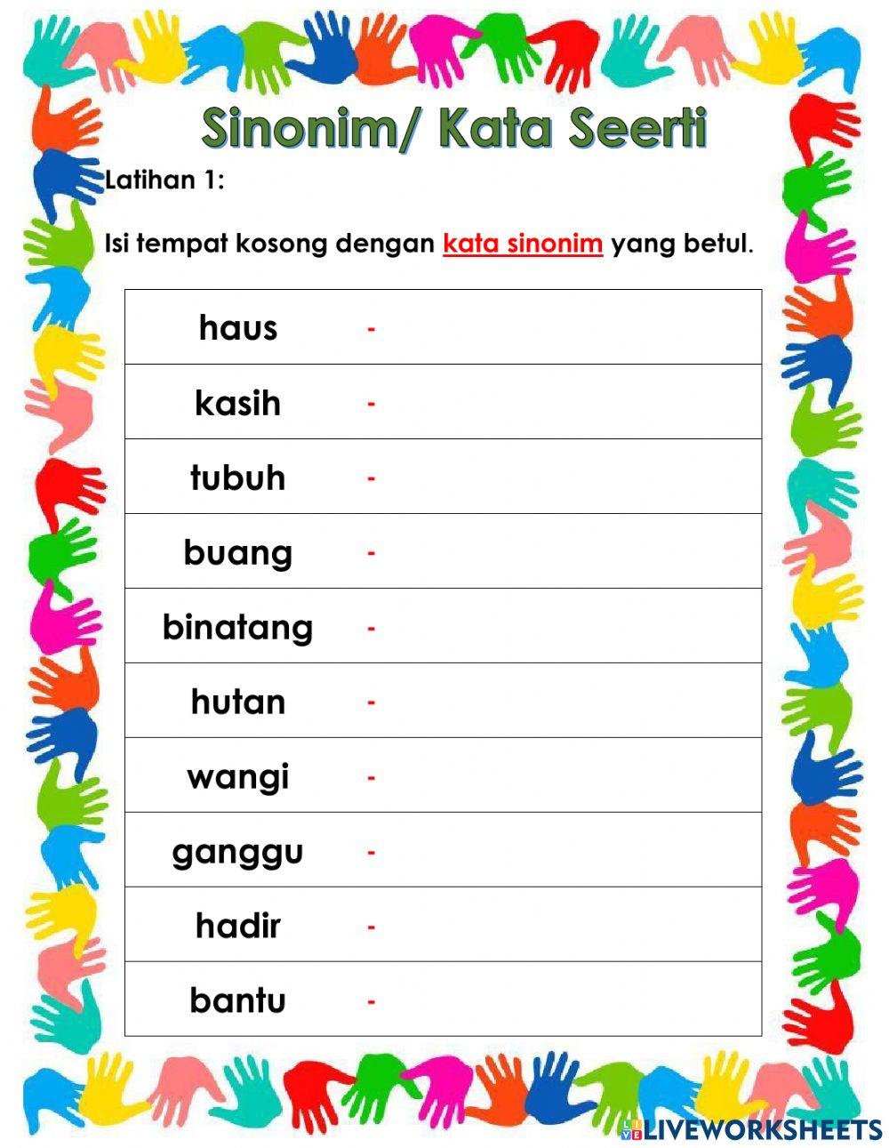 LATIHAN KATA SI… | Free Interactive Worksheets | 3954803