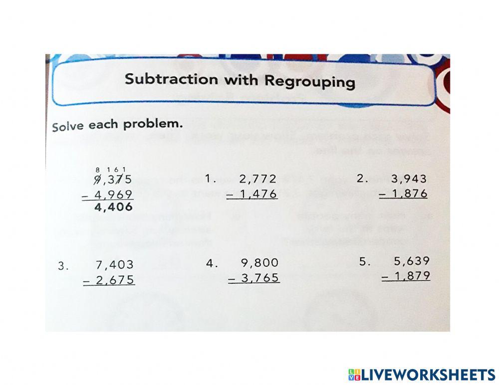Subtraction with Regrouping | Laenrolle | Live