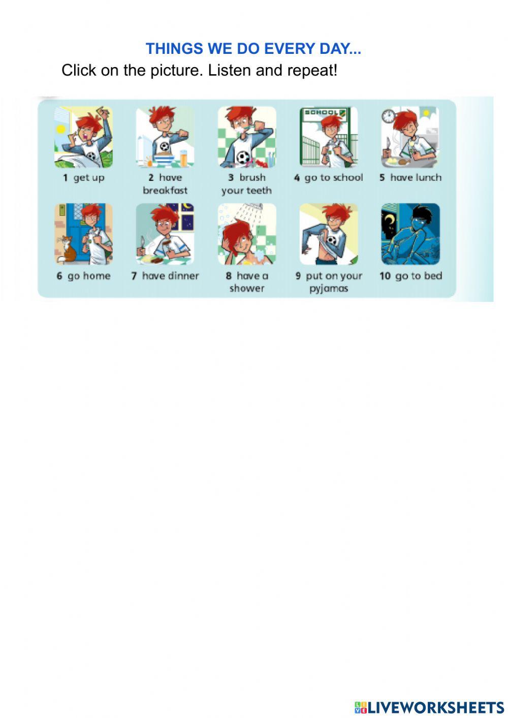 Things we do every day online activity | Live Worksheets