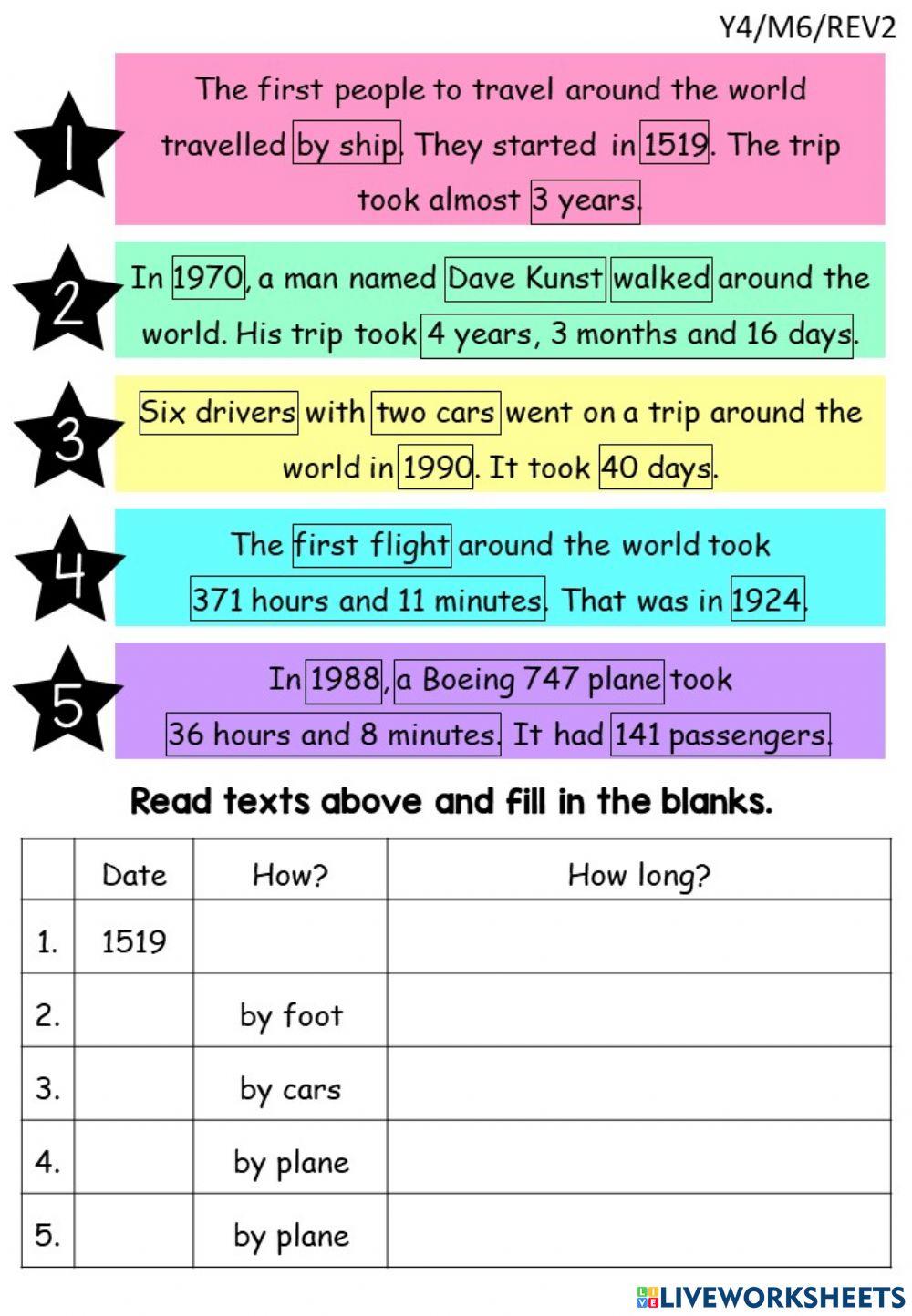 Year 4 module 6 revision 2 worksheet | Live Worksheets