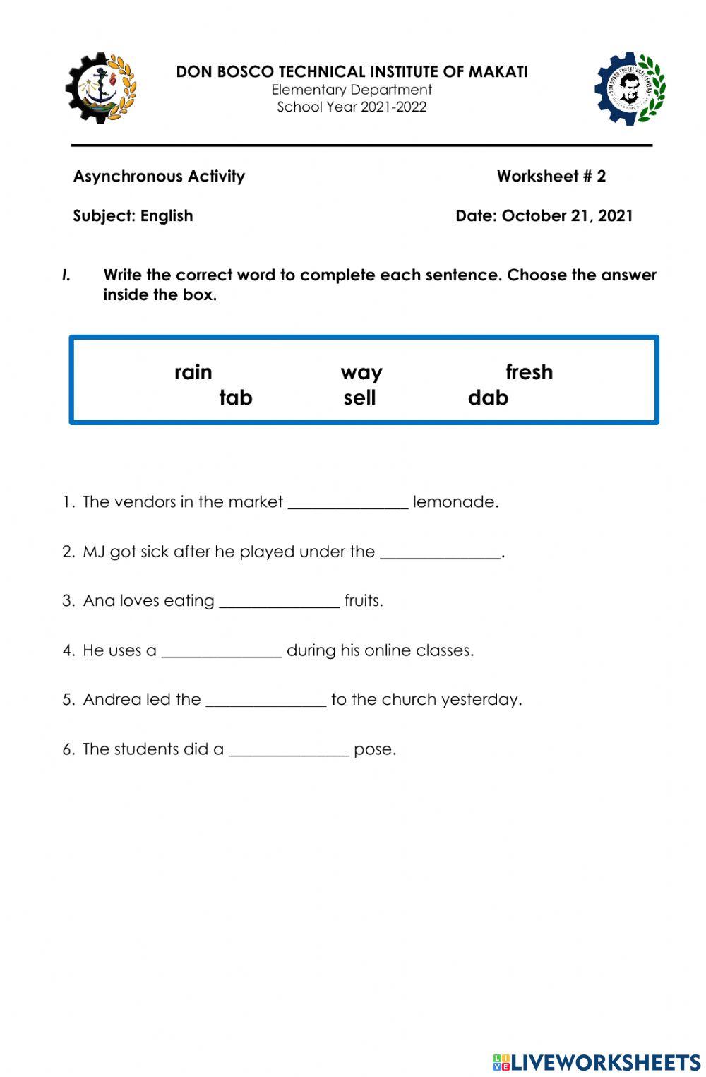 Reading Drill interactive worksheet | Live Worksheets