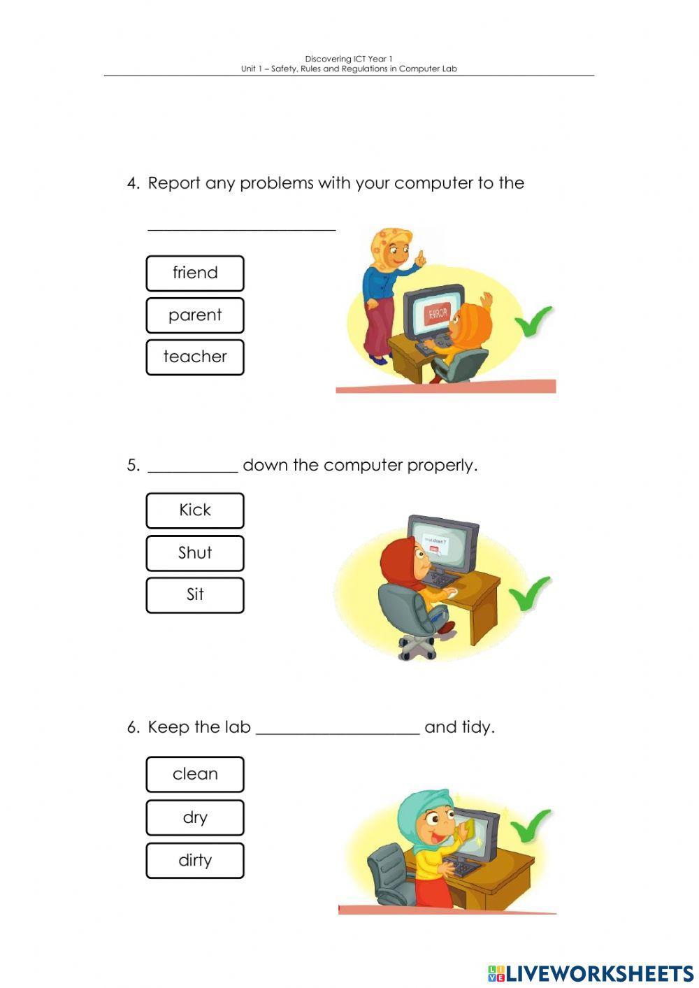 Computer Lab Safety Rules