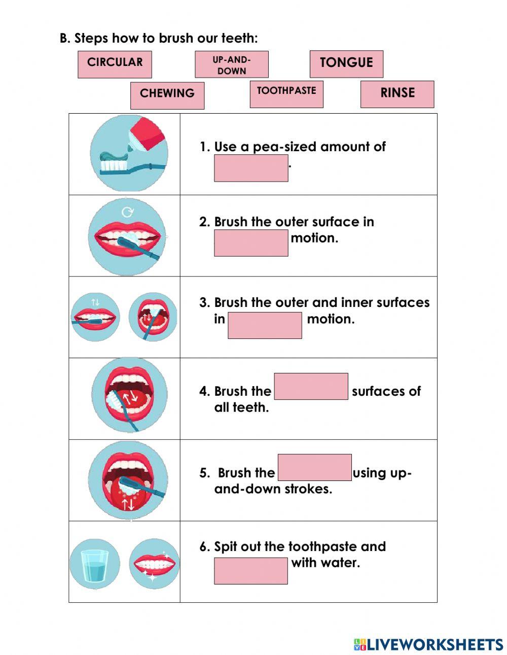 Staying healthy online worksheet for 1 | Live Worksheets