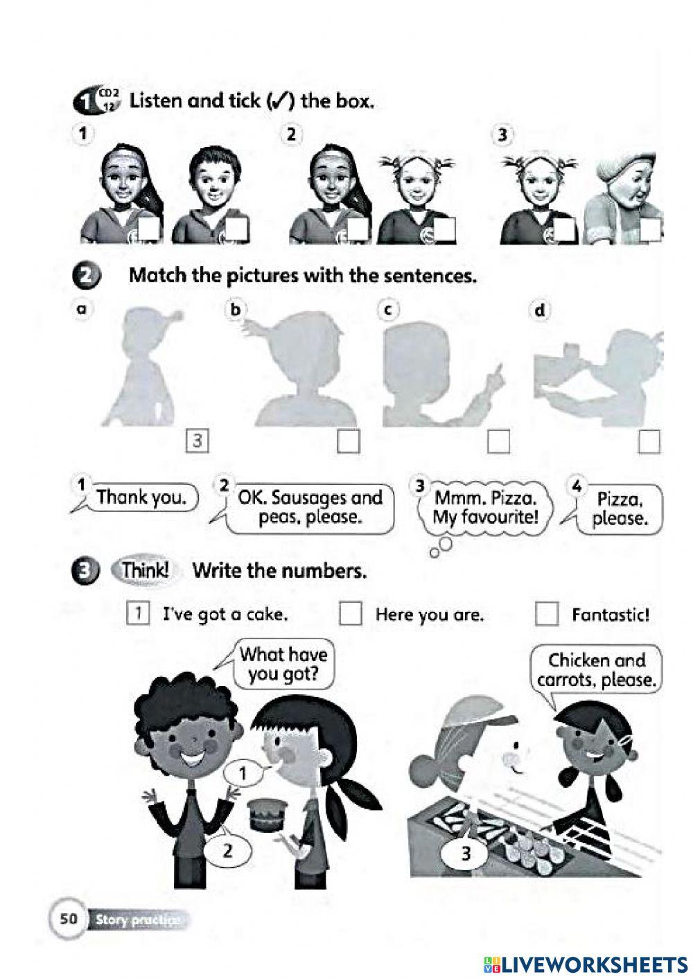 Unit 4 lunch time activity for 1 | Live Worksheets
