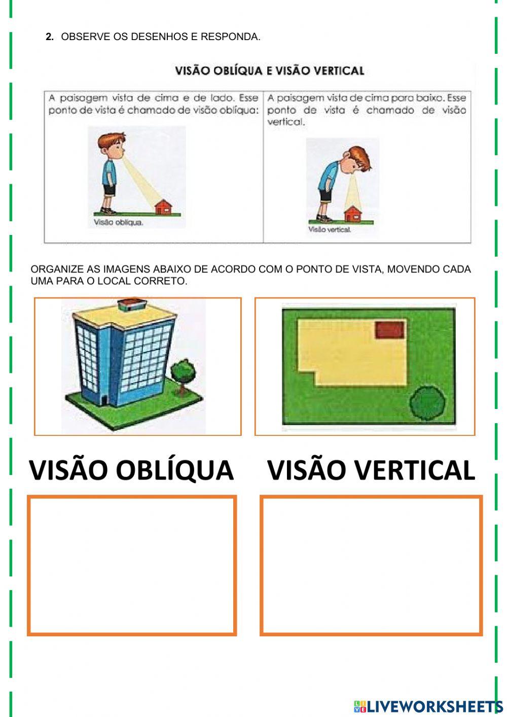 Geografia Visão Frontal Obliqua E Vertical Atividades - BRAINCP