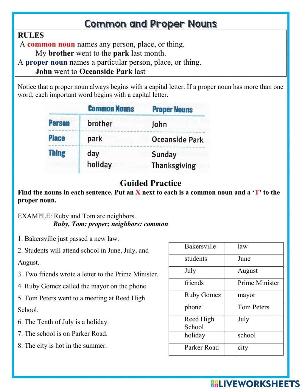 Common and Prop… | Free Interactive Worksheets | 1549840