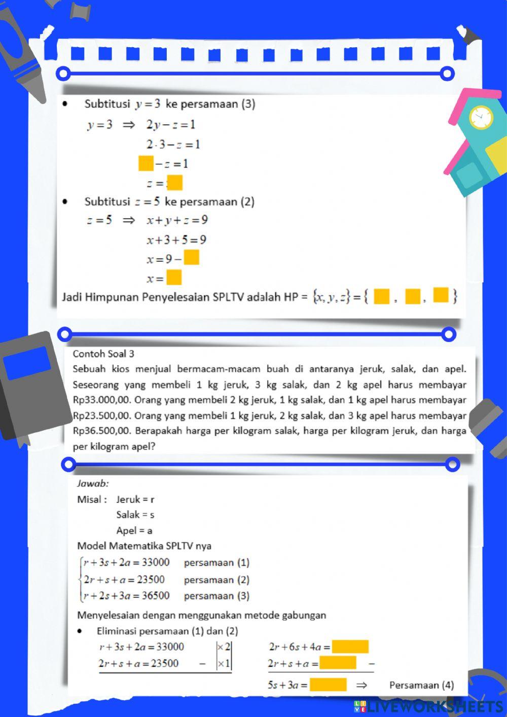 Spltv online exercise for X | Live Worksheets