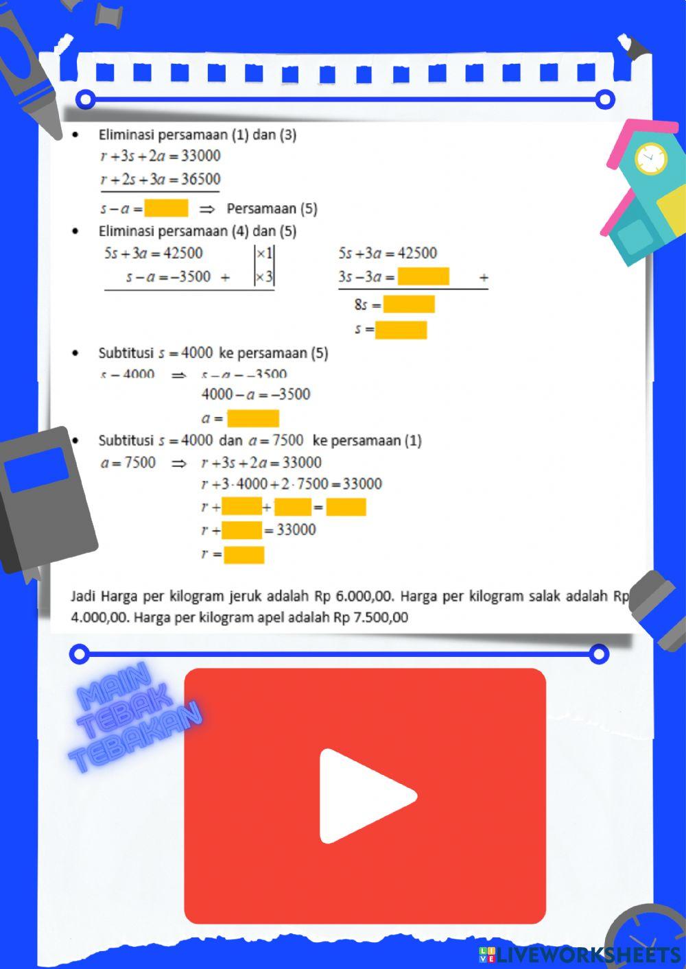 Spltv online exercise for X | Live Worksheets