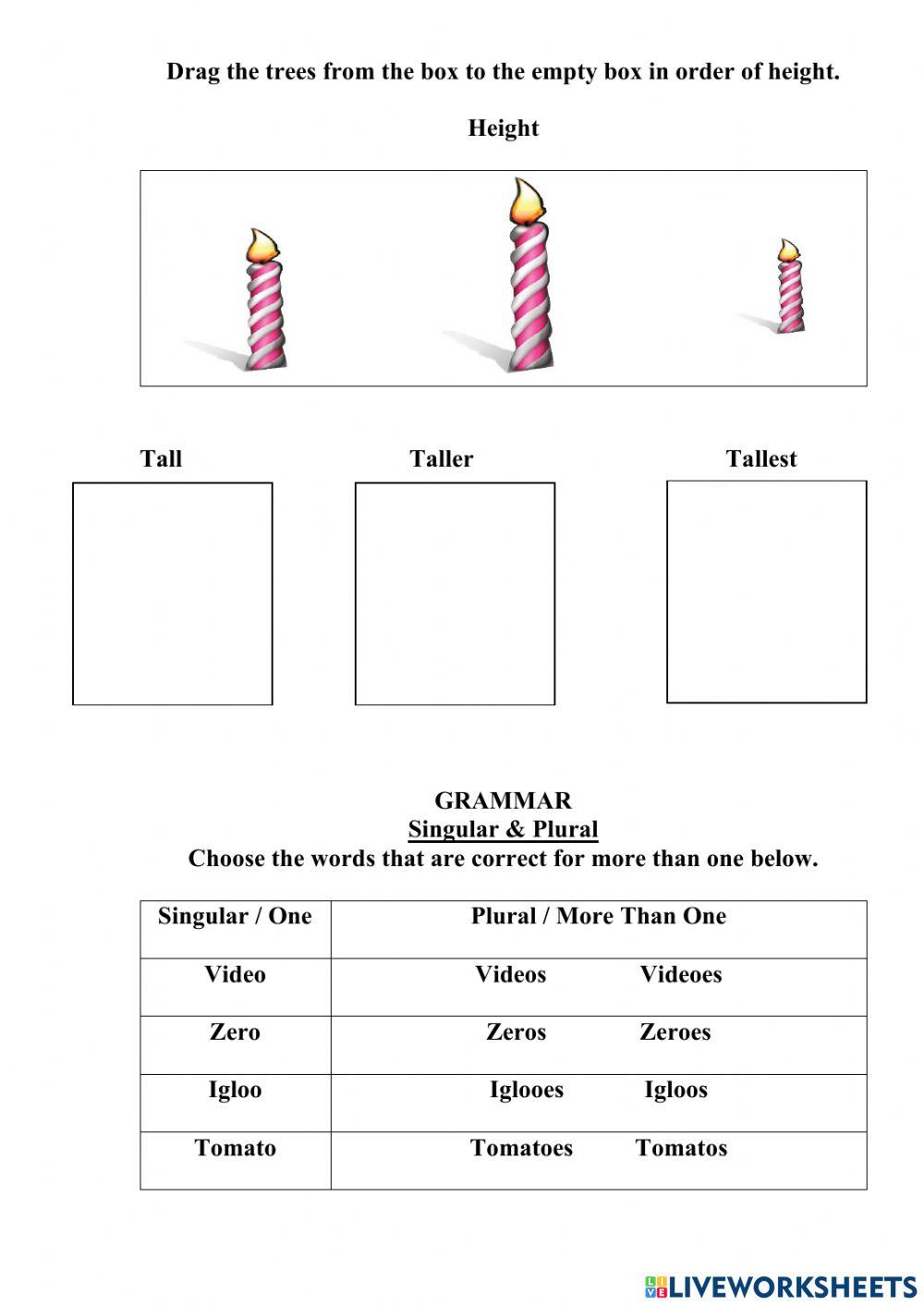 Weekly test week 8 term 1 worksheet | Live Worksheets