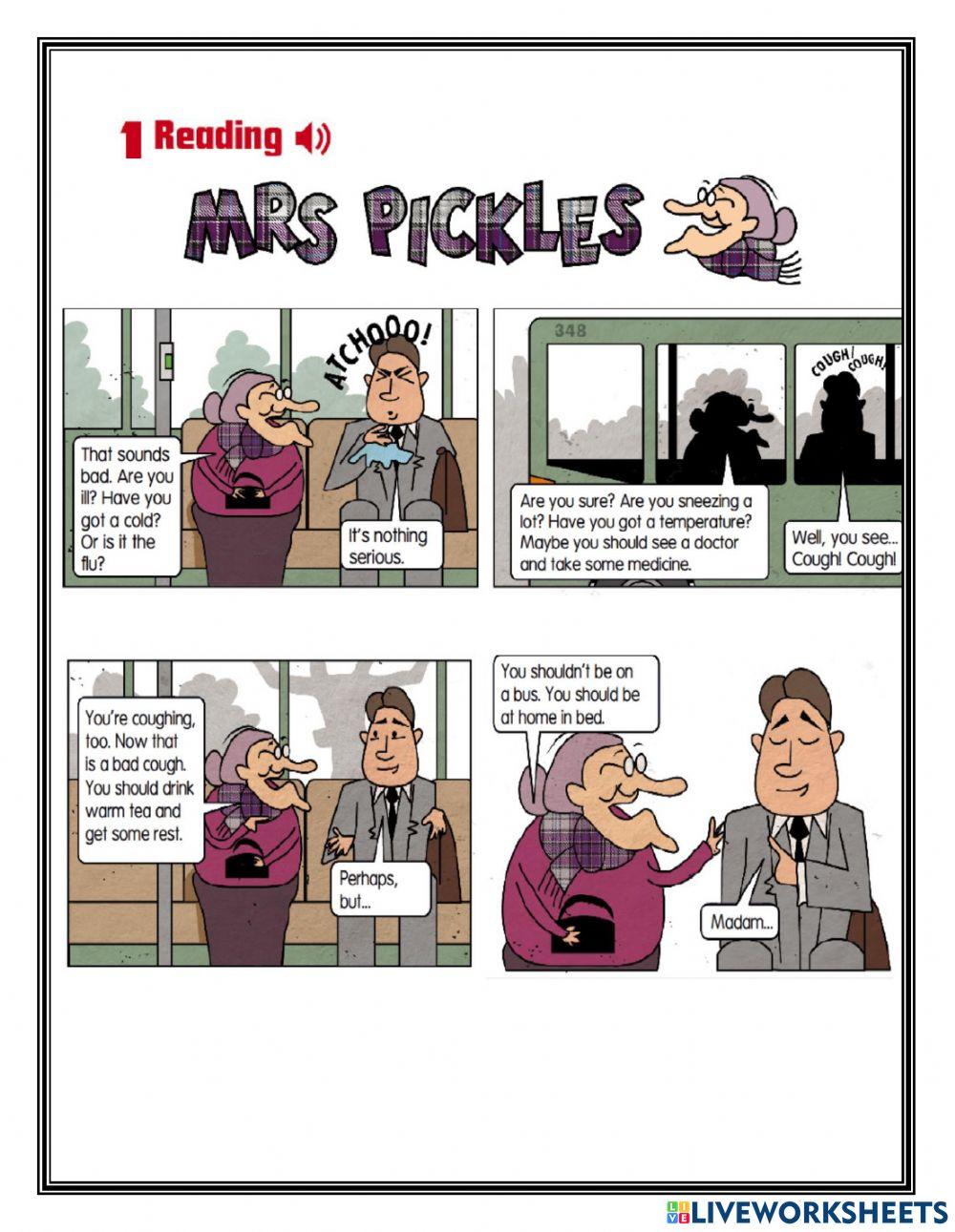 Mrs Pickles worksheet | Live Worksheets
