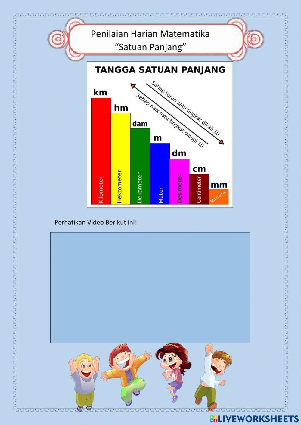 Satuan panjang activity for 5 | Live Worksheets