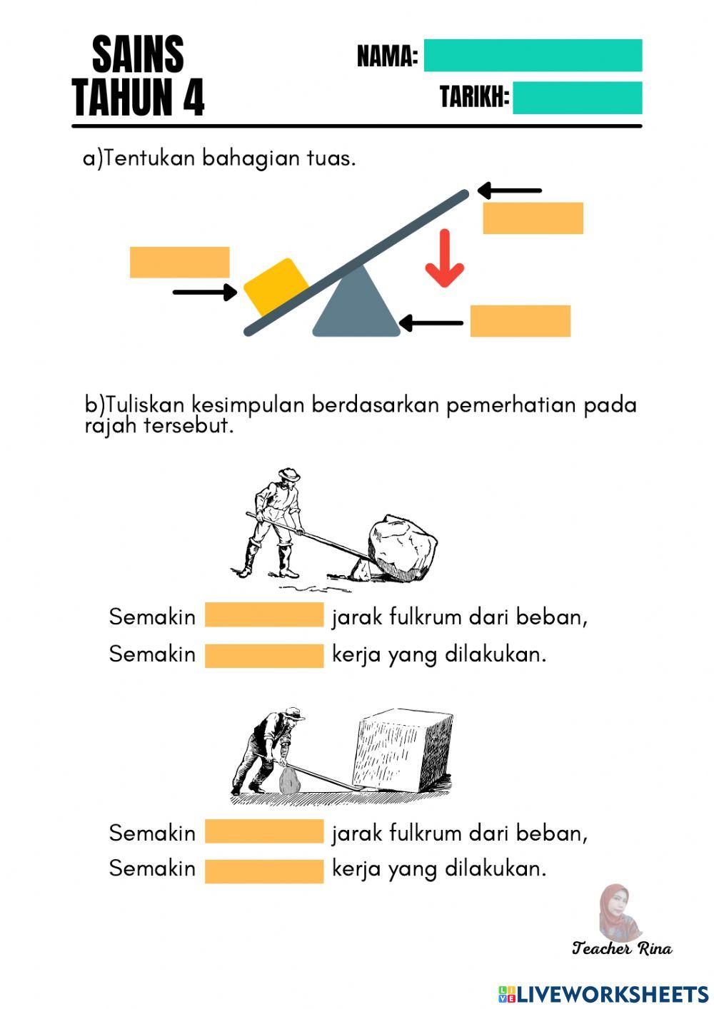 Tuas worksheet for 4 | Live Worksheets