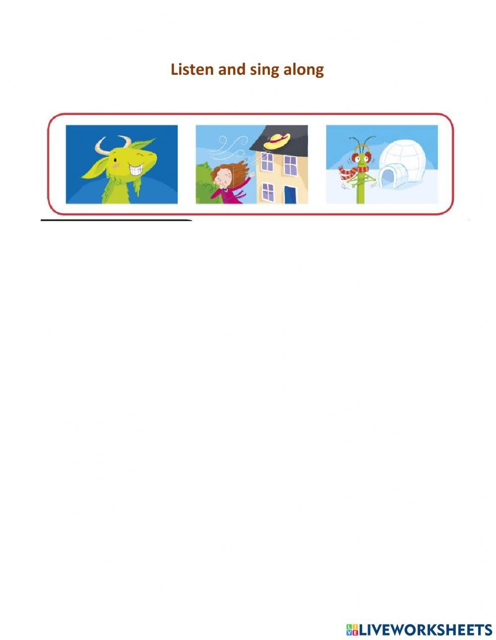 GHI song chant worksheet | Live Worksheets