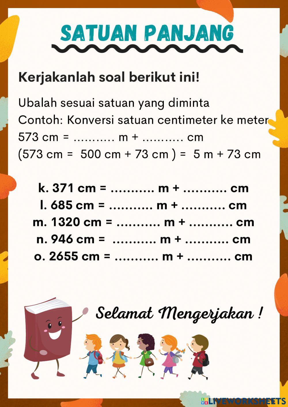 Satuan Panjang … | Free Interactive Worksheets | 1551109