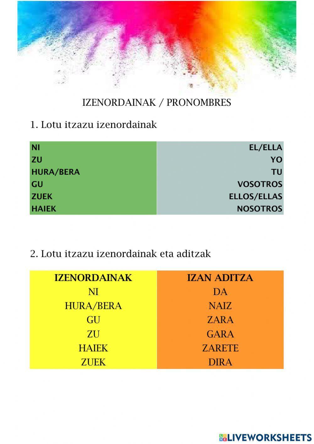 1865136 | Pio + izan aditza | AIMAZ | LiveWorksheets
