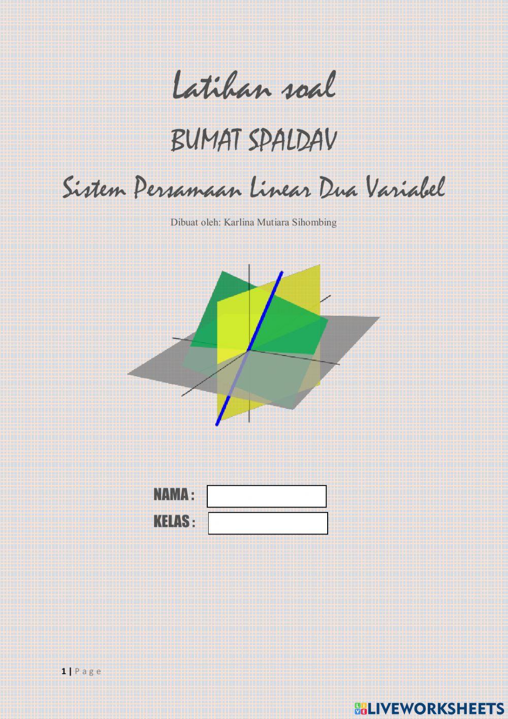 Soal spldv 2 worksheet | Live Worksheets