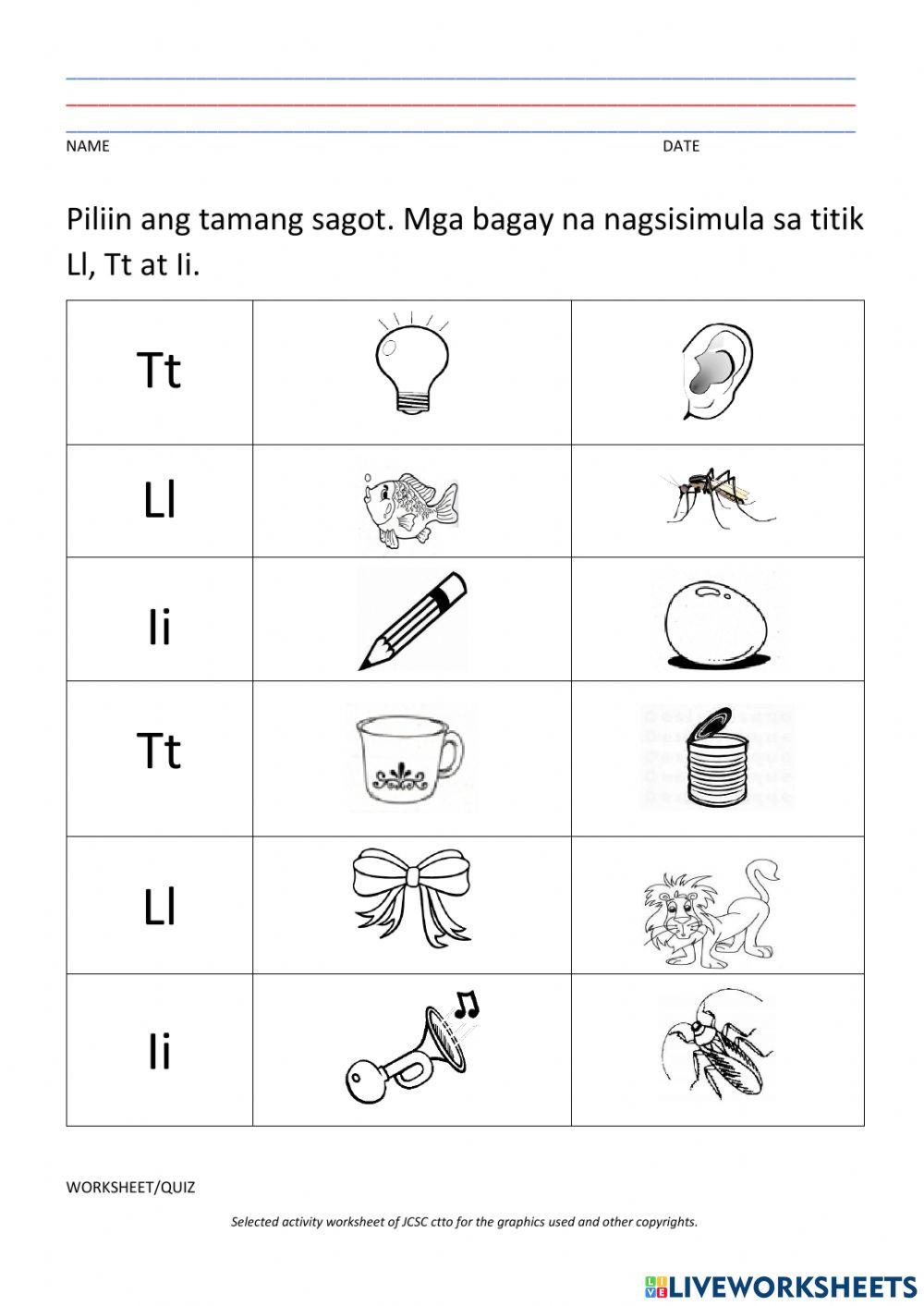 Mga bagay na na… | Free Interactive Worksheets | 1552387